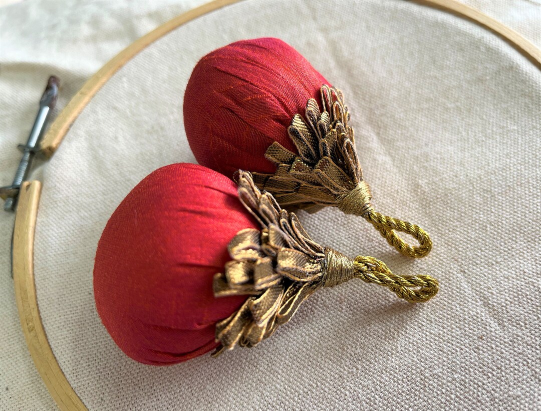 Handmade Tassels, Ball Tassels, Indian Tassels, Silk Fabric Covered ...