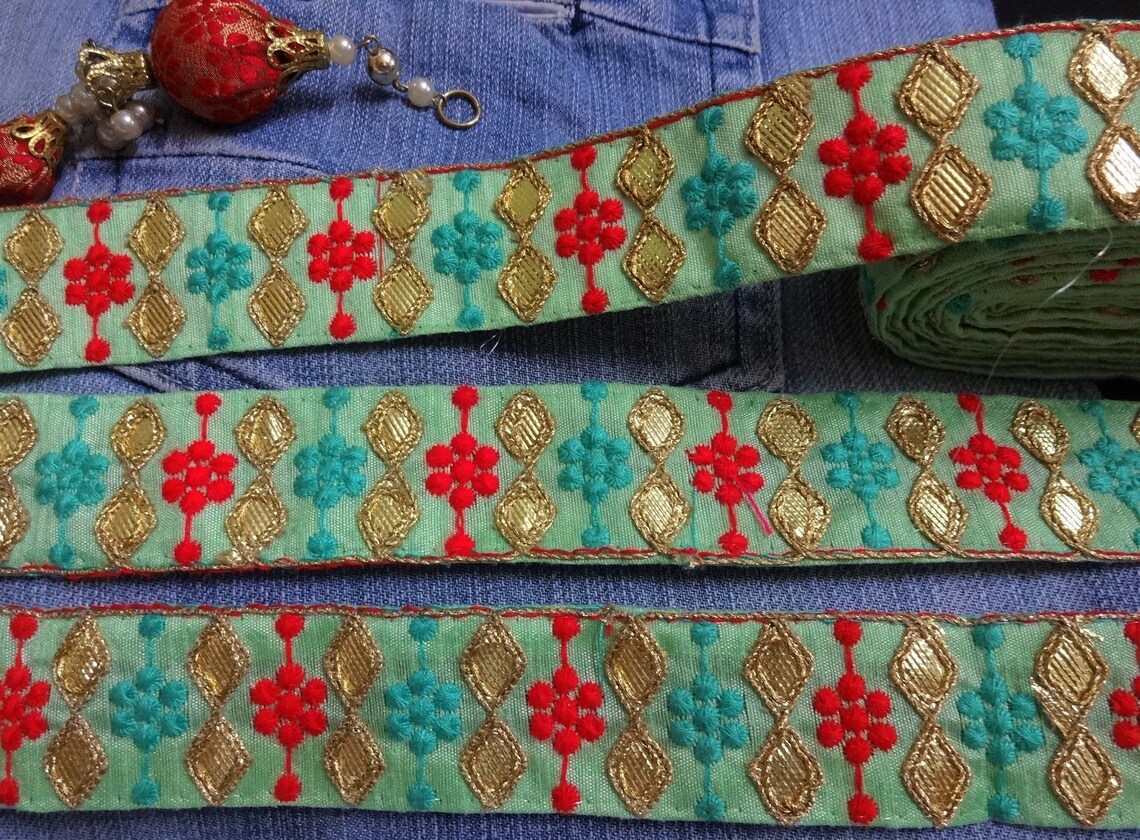 Indian Gota Lace Craft Trim Decorative Ribbon Embroidered - Etsy