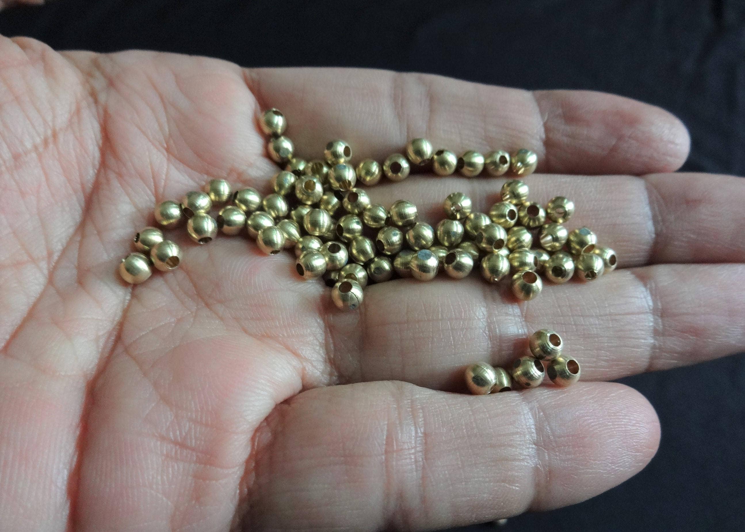 4mm Brass Beads Indian Solid Round Spacer Brass - Etsy