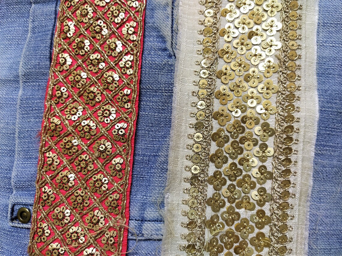 Indian Trims Embroidered Decorative Laces Sari Borders Scrap - Etsy