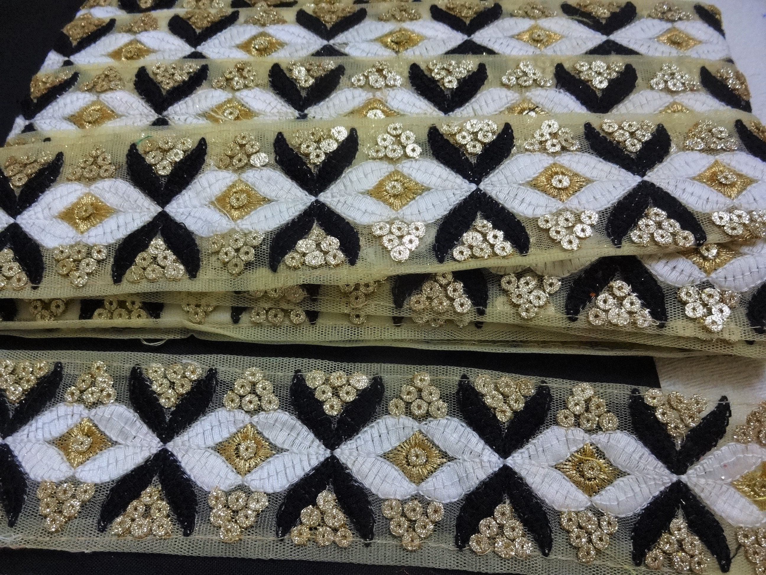 Indian Embroidered LaceDelicate Bridal TrimCrafting | Etsy