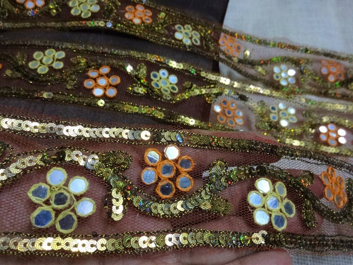 Indian Trim Indian Embroidered Lace Vintage Trim Saree | Etsy