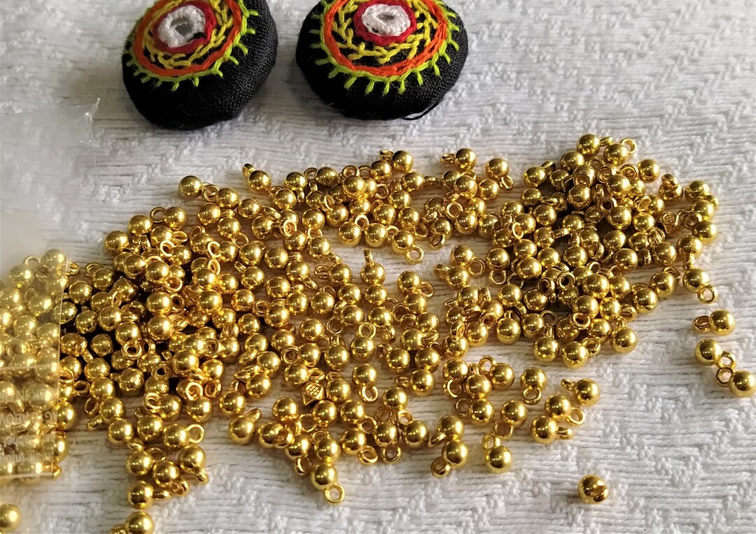 Indian Bells, 4mm Gold Mini Metal Bells, Tribal Bells, Gypsy Bells ...