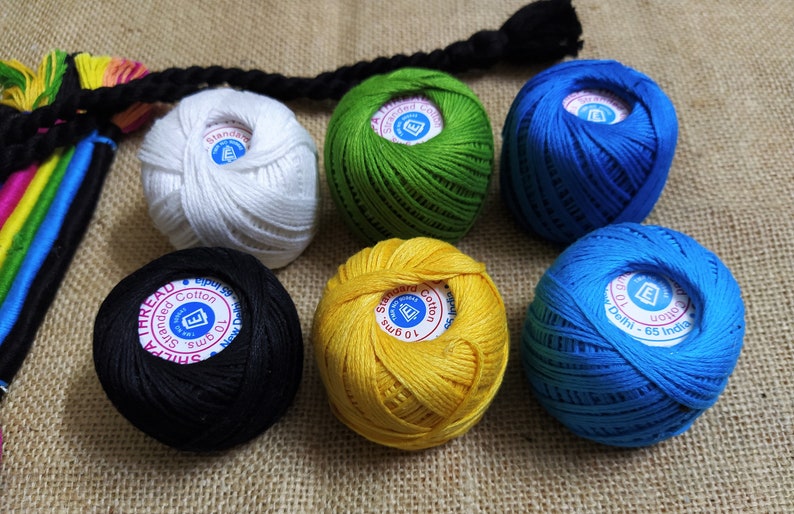 Indian Threads Hand Embroidery Cotton Yarn Balls for - Etsy
