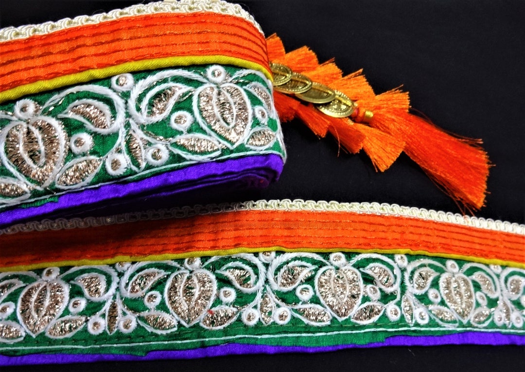 Indian Lace, Embroidered Trim, Decorative Sewing Ribbon, Ethnic Trim ...
