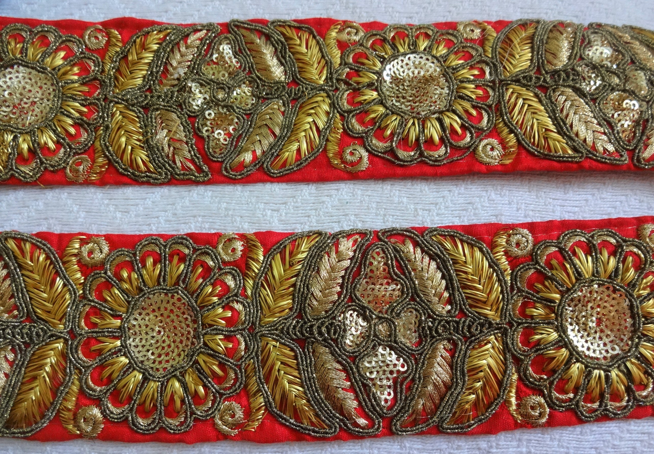 Indian Embroidered Lace,decorative Zardosi Trim,sari Border,fabric Lace ...