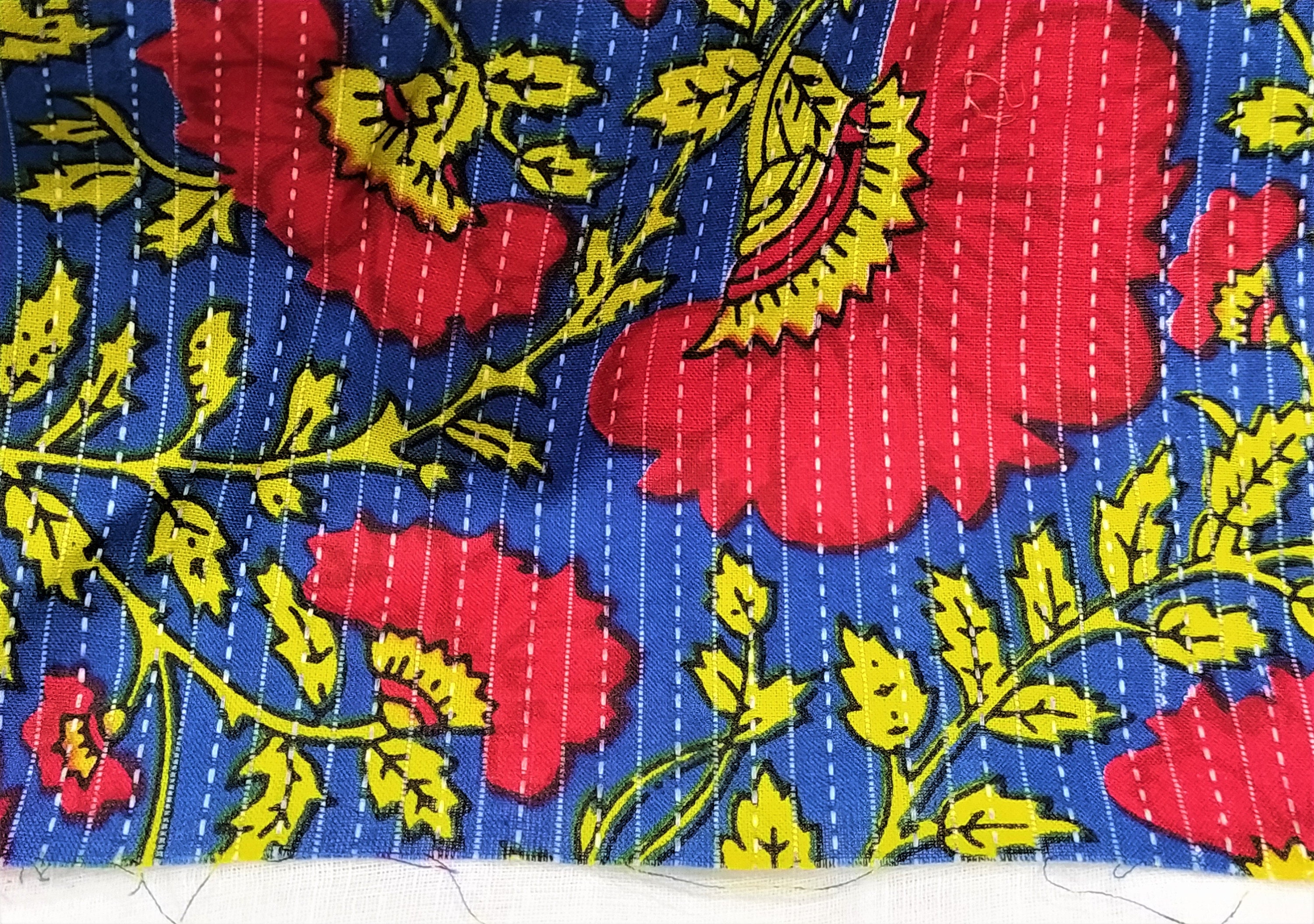 Indian Fabric Blue Printed Cotton Fabric Indian Textiles | Etsy