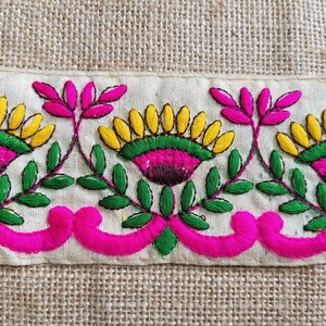 Indian Lace, Embroidered Floral Decorative Trim, Ethnic Sari Border ...