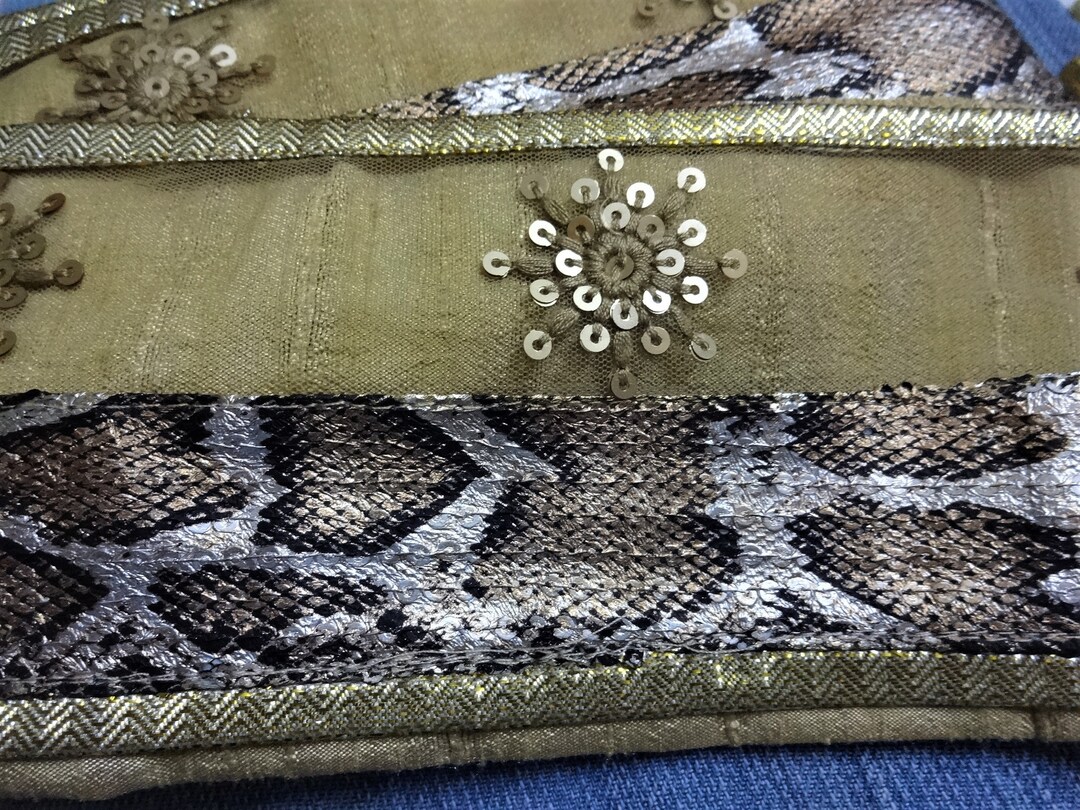 Indian Embroidered Lace Embroidered Trim Decorative Bridal - Etsy