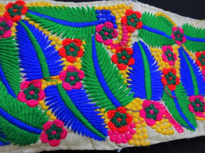 Indian Lace Broad Decorative Trim Craft Ribbon Embroidered | Etsy