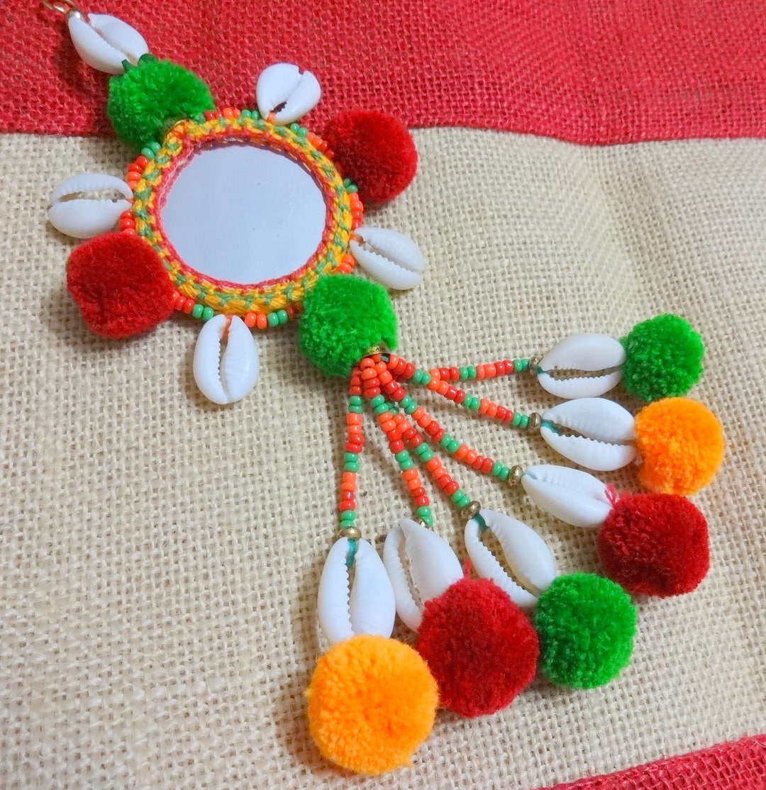 Indian Cowrie Shell Tassels, Mirror Charms, Purse & Handbag Decoration ...