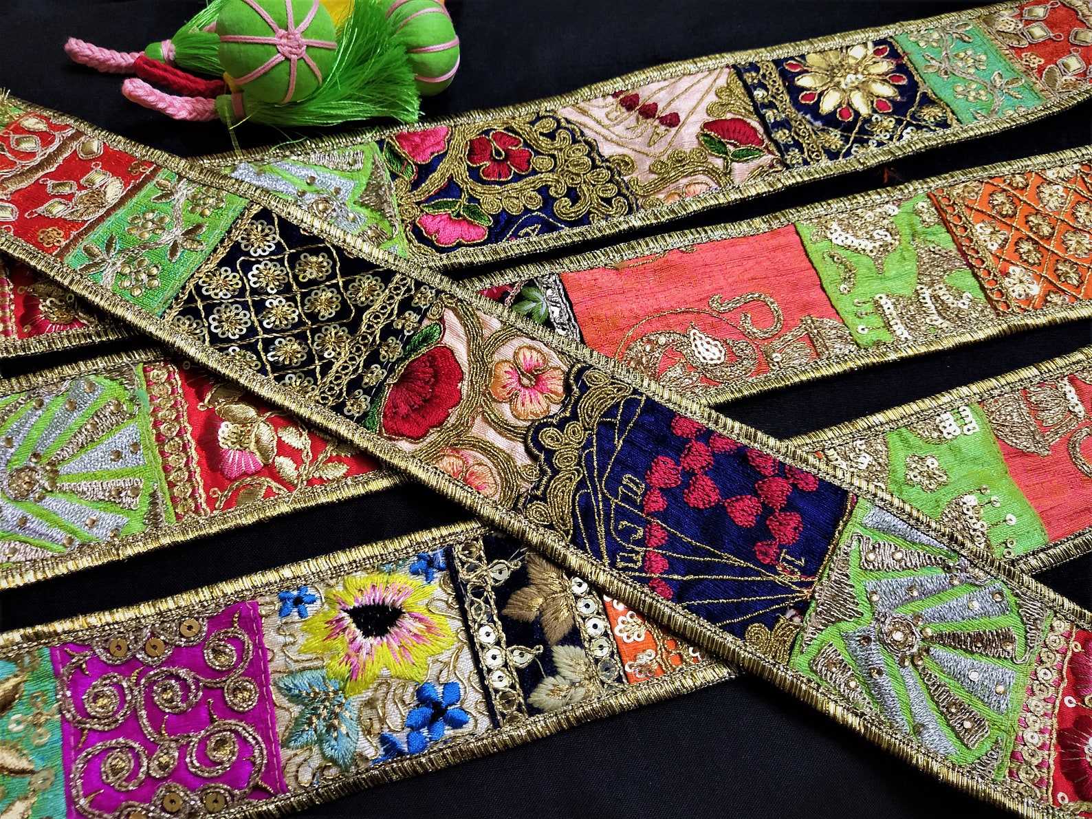 Indian Patch Embroidered Lace Handmade Trim Sari Border - Etsy