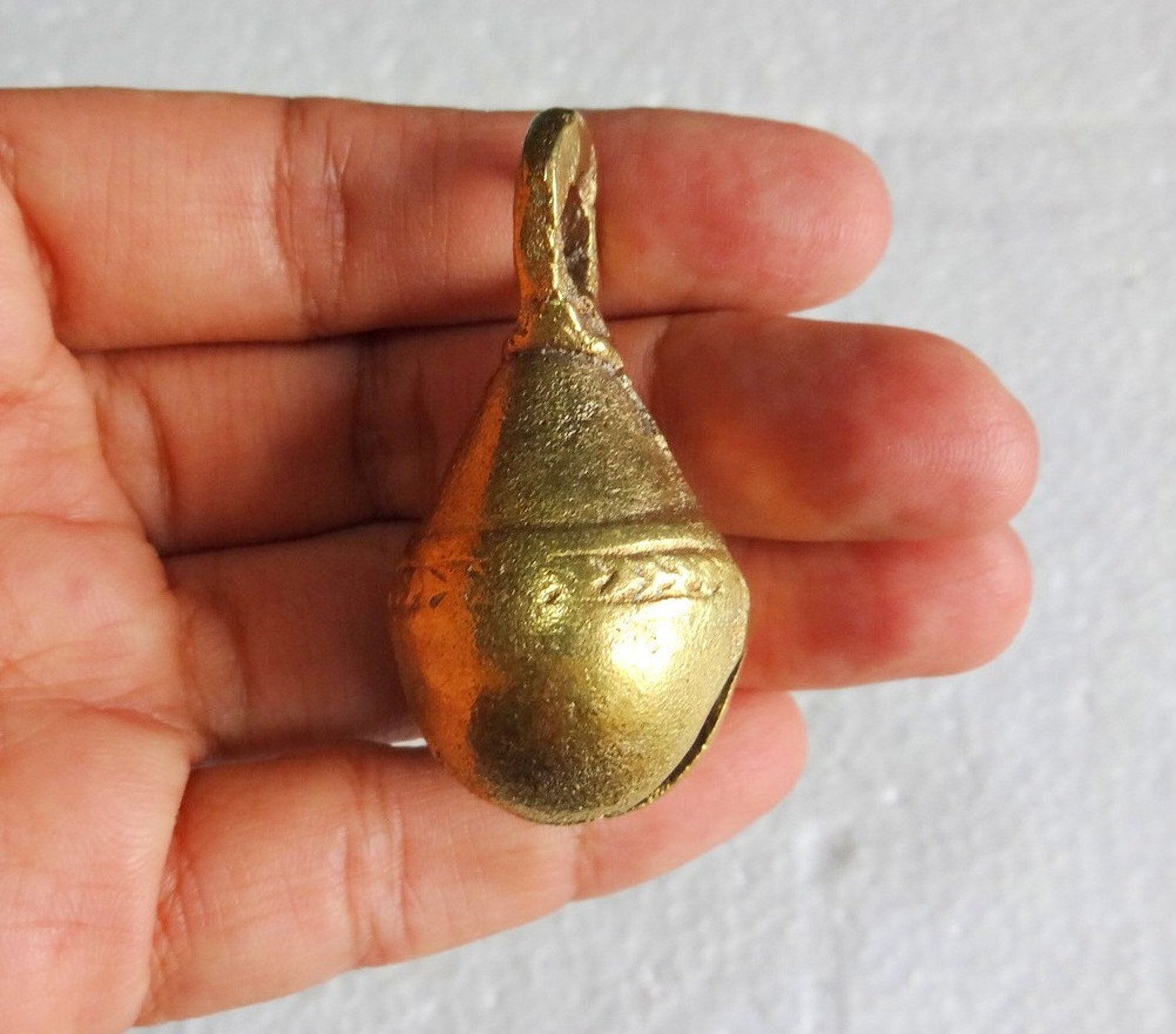 Tear Drop Indian Brass Bells, Metal Bells, Gypsy Bells, Christmas Decor ...