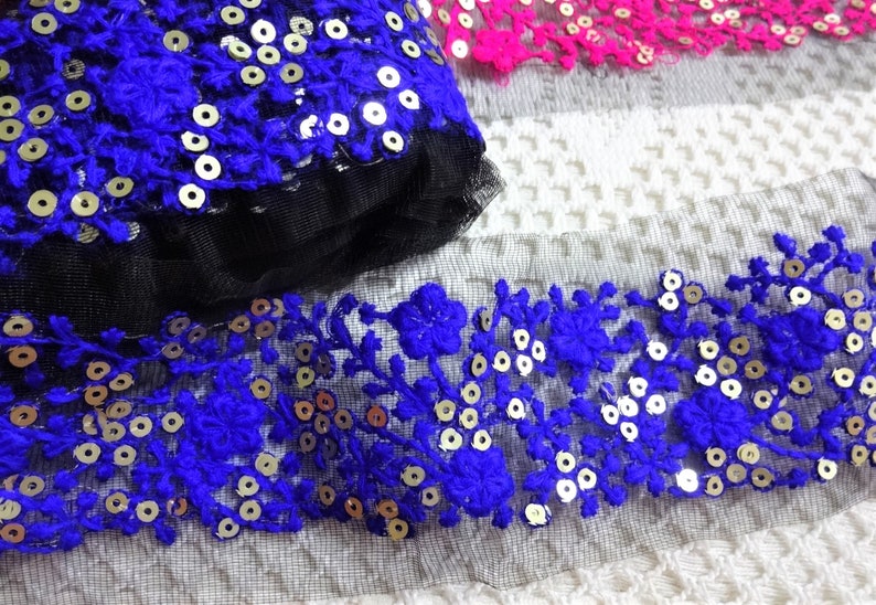Indian Lace Delicate Sequins Trim Crafting Ribbon Sari - Etsy