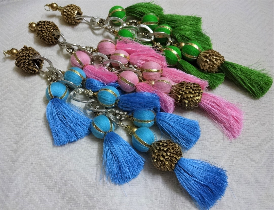 Long Tassel Ball Tassel Silk Tassel Decorative Zari Trim Tassel Sari ...