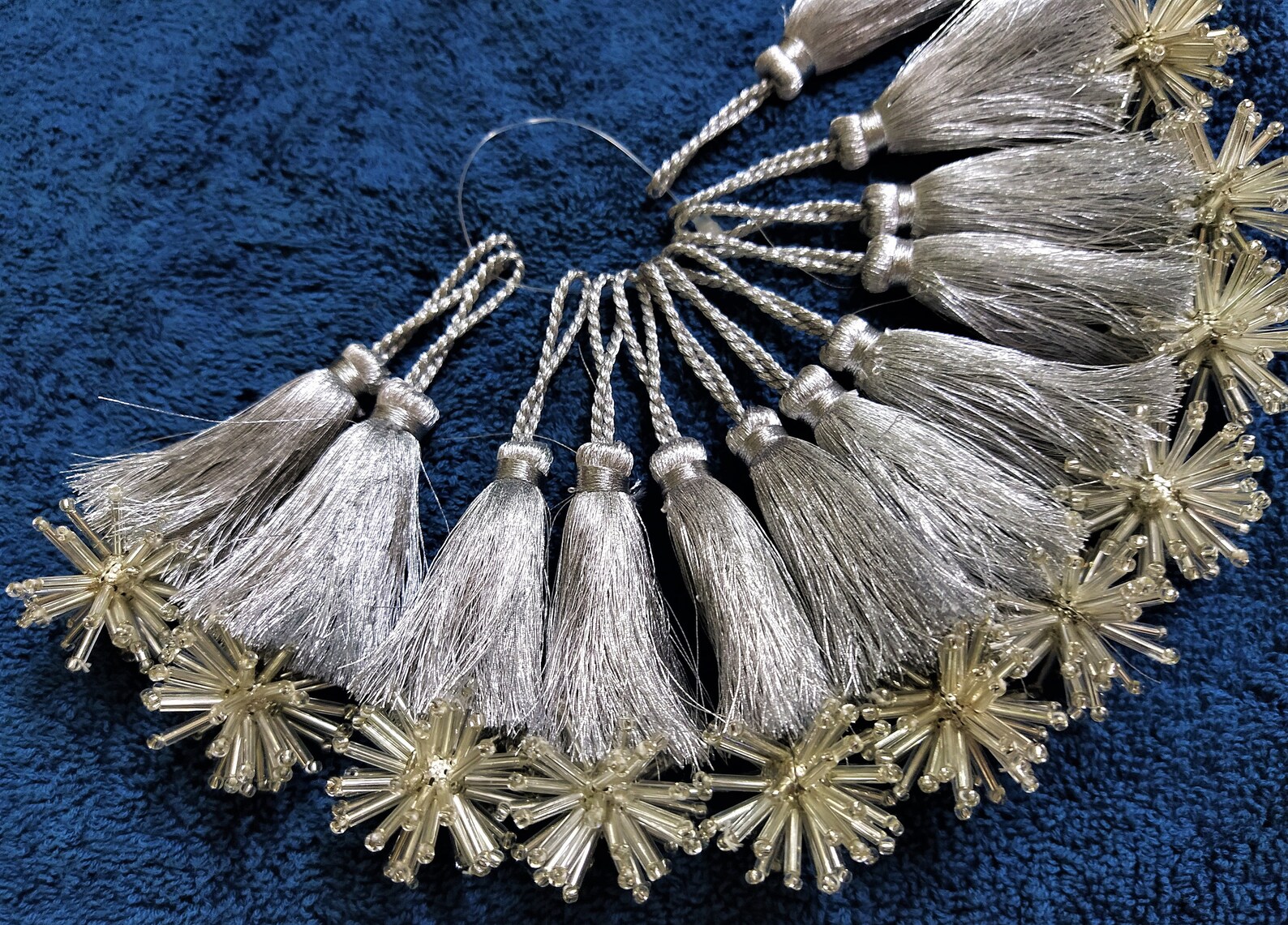 Indian Tassels, Mini Tassels, Craft Supplies, Beaded Tassels, Silver ...
