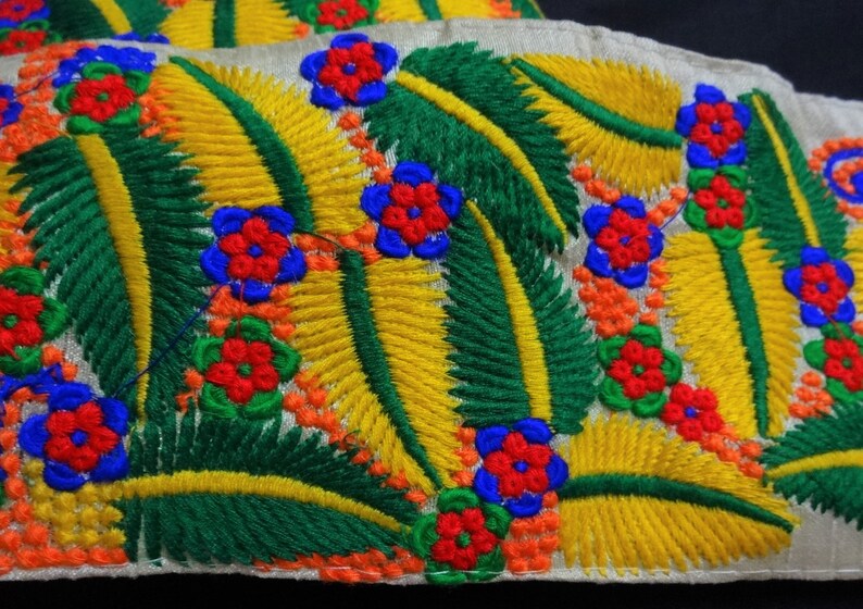 Indian Lace Broad Decorative Trim Craft Ribbon Embroidered | Etsy