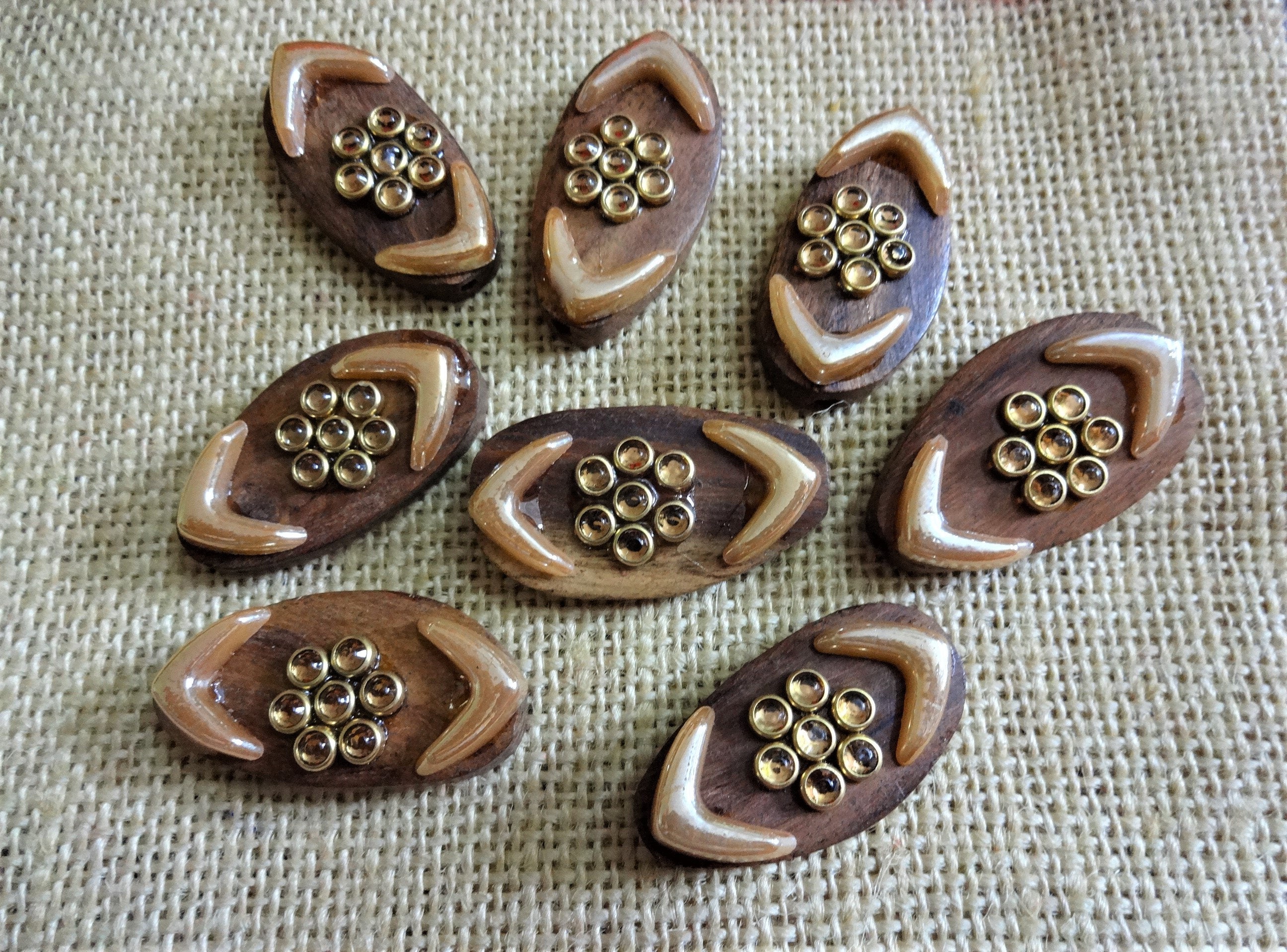 Indian Wooden Beads Large Wood Beads Spacer Beads Oval | Etsy