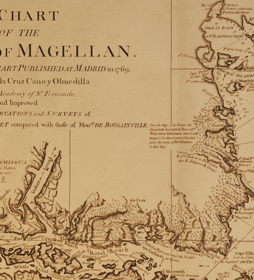 A Chart of the Straits of Magellan 1775 Old Map Instant Download - Etsy