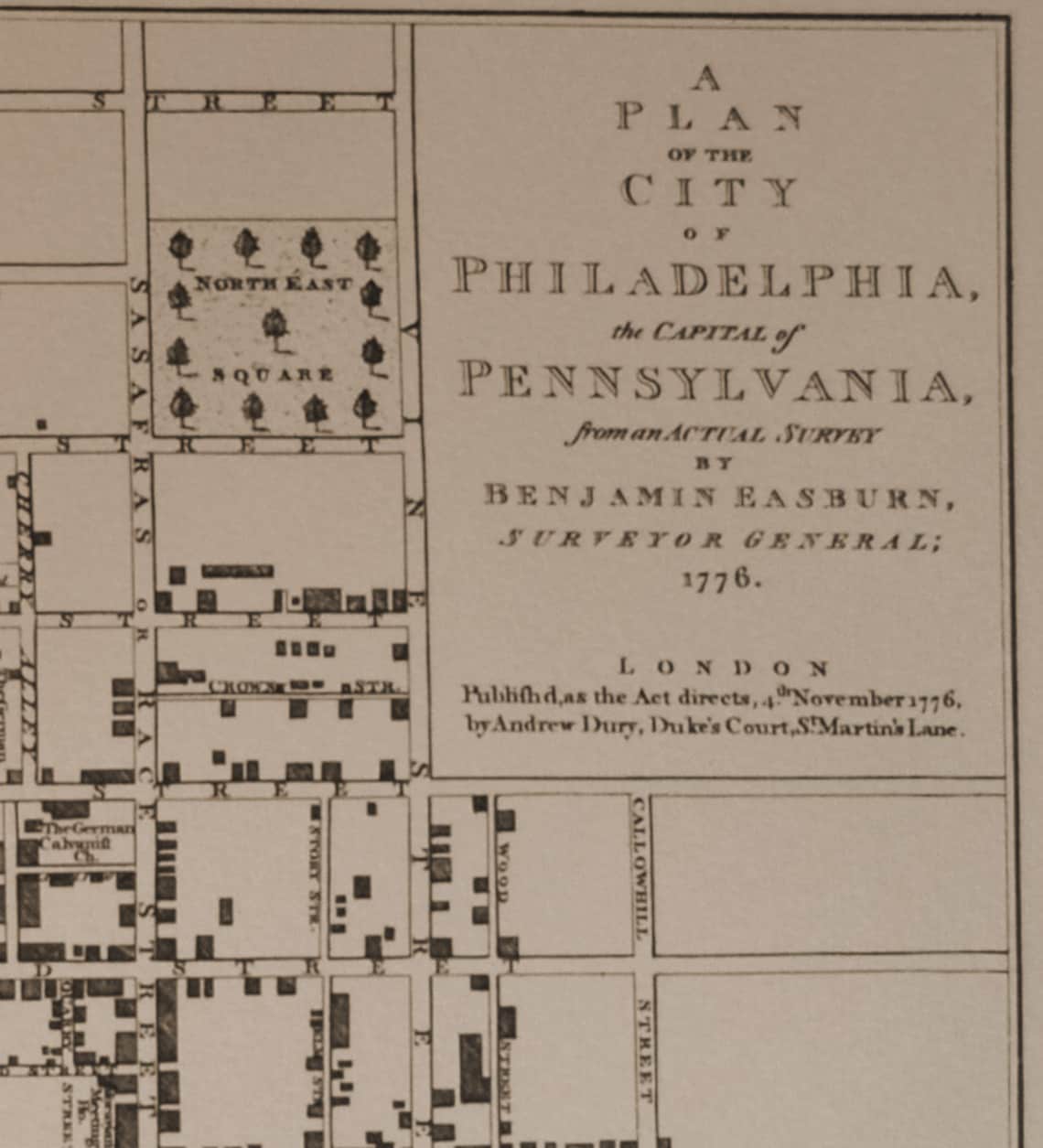Map of the City of Philadelphia in 1776 Old Card 3 - Etsy