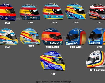 F1 Helmet Stickers - Etsy