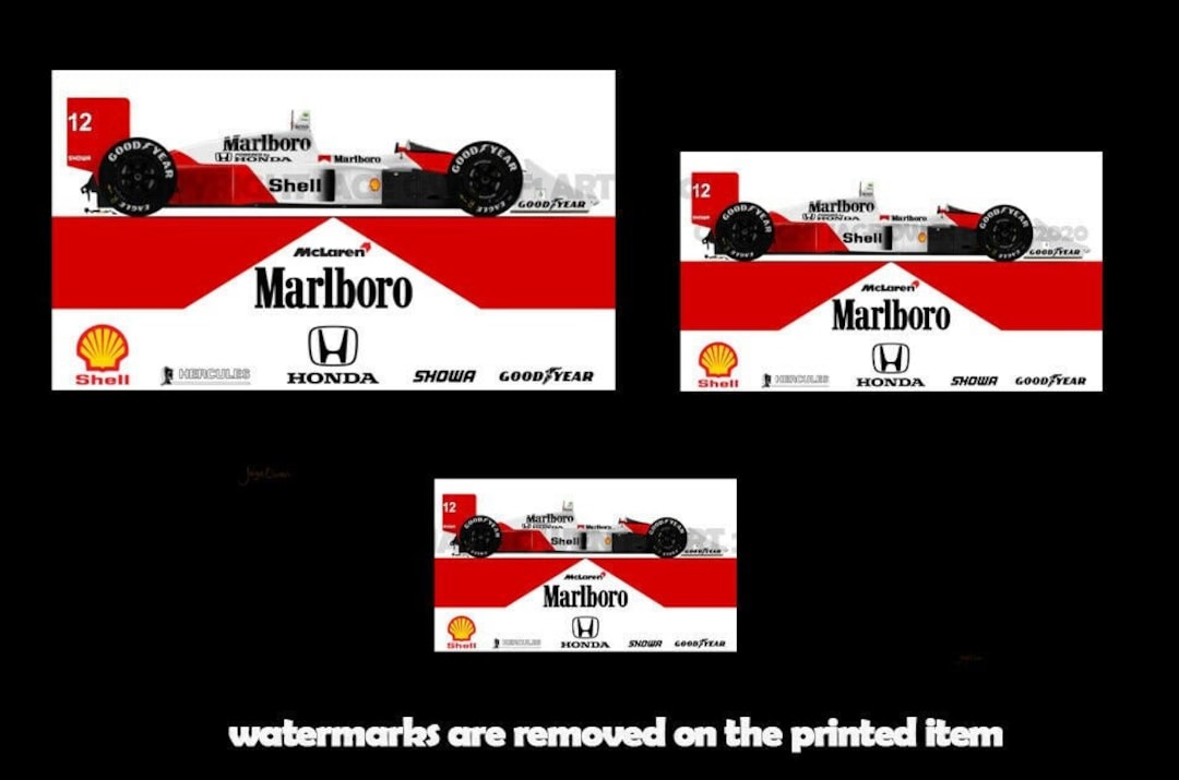 X2 Ayrton Senna 1988 Mclaren MP4/4 Sponsor Sticker - Etsy UK