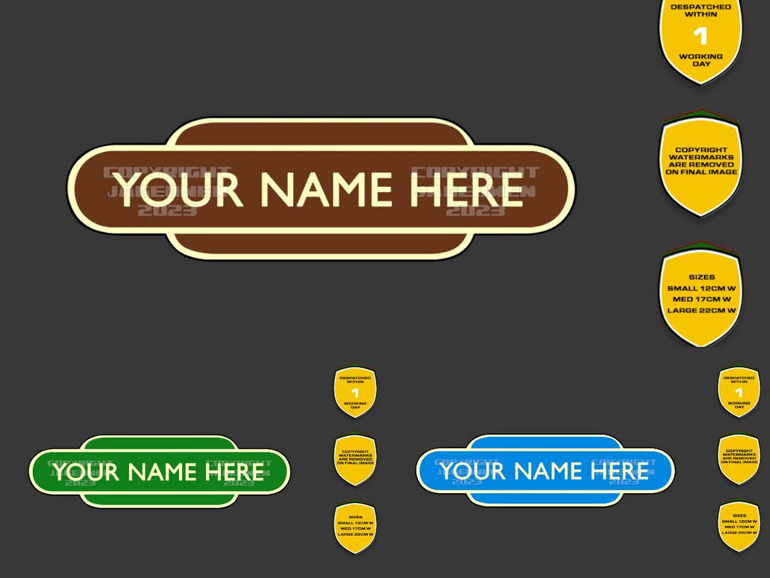 Custom Train Railway Station Totem Sign Stickers/magnets All Regions ...