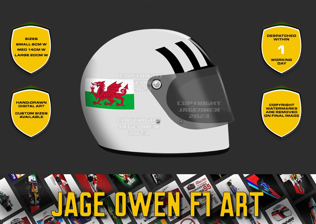 X2 Tom Pryce F1 Helmet Stickers Shadow F1 1974-1977 - Etsy