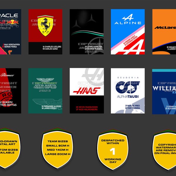 F1 Team Logo Stickers - Etsy