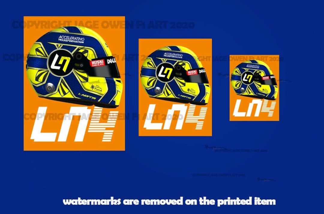 X2 LN4 Lando Norris F1 Helmet Sticker 2021 - Etsy