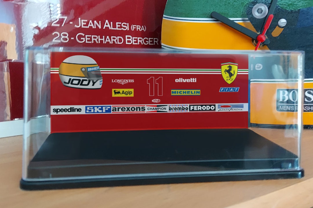 Custom Ferrari 312T5 F1 Display Case & Sponsor Backdrop for Minichamps ...