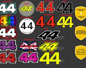 Lewis Hamilton NEW 2023 F1 44 Number Sticker Formula One Motorsport ...
