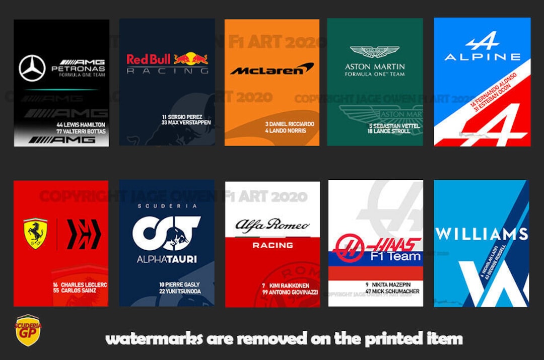 X2 2021 F1 Team Sponsor Logo Stickers - Etsy