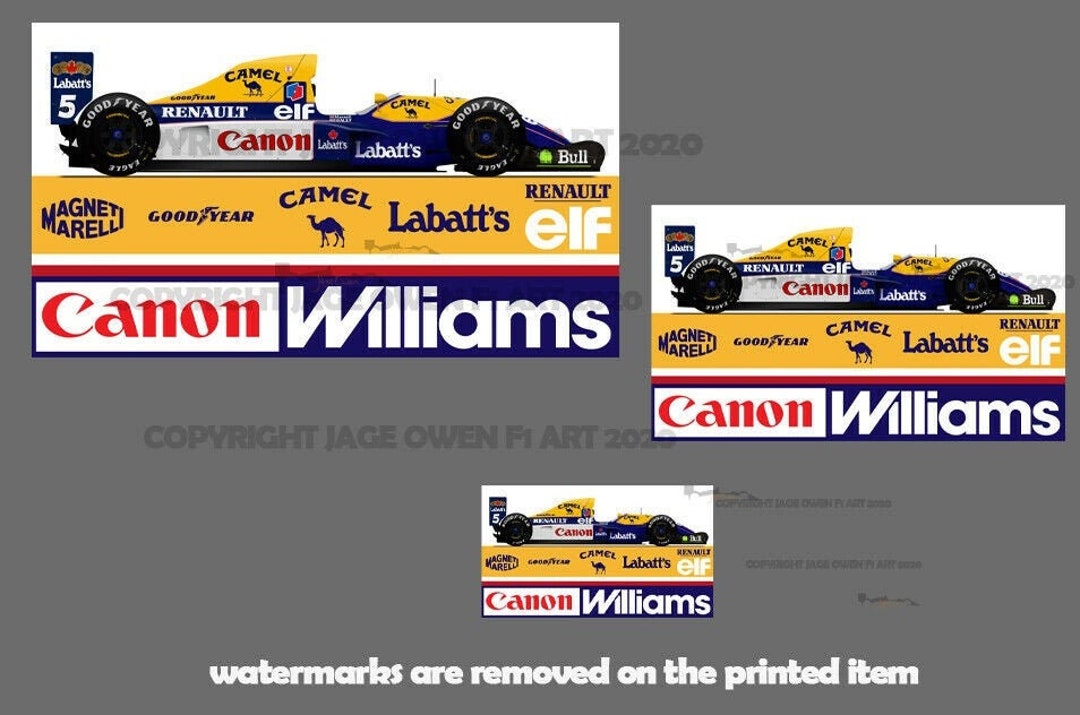 X2 Nigel Mansell 1992 Williams FW14B Sponsor Sticker - Etsy