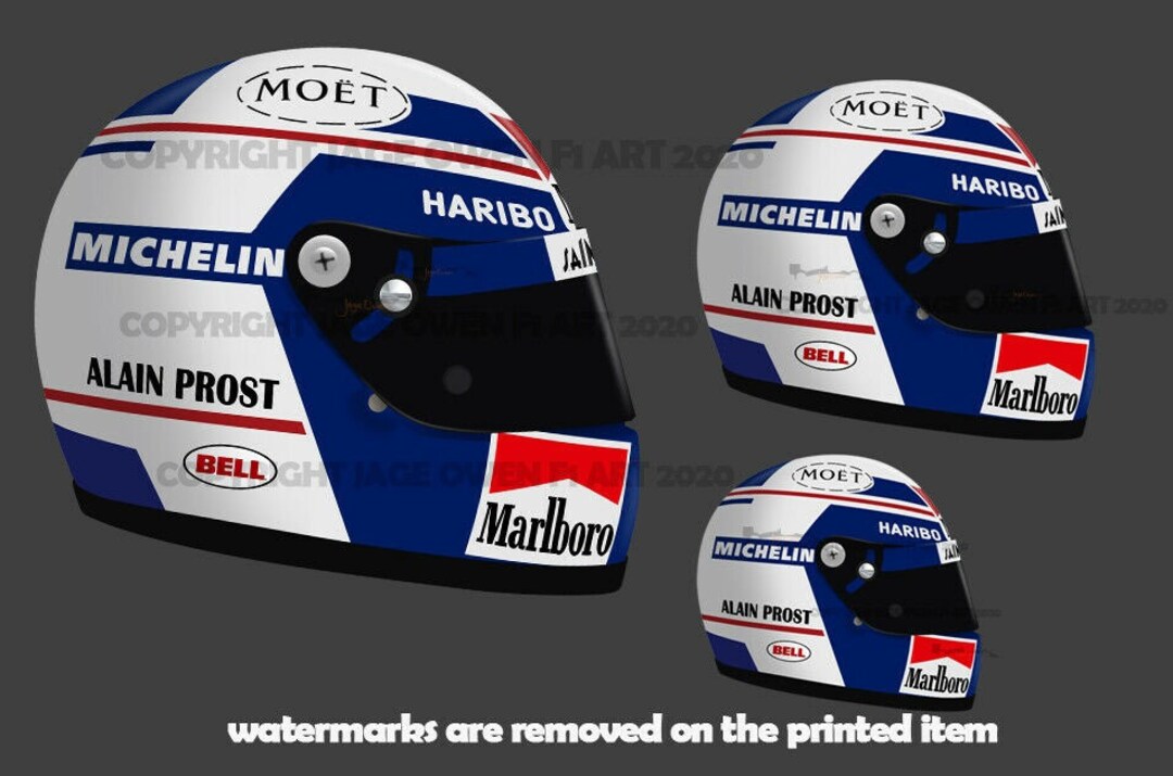 X2 Alain Prost F1 Helmet Stickers 1984 1993 - Etsy