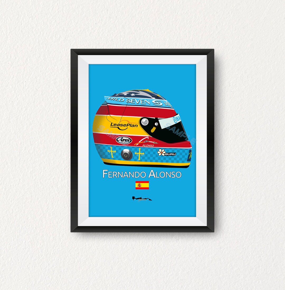 Fernando Alonso F1 Helmet Print - Etsy