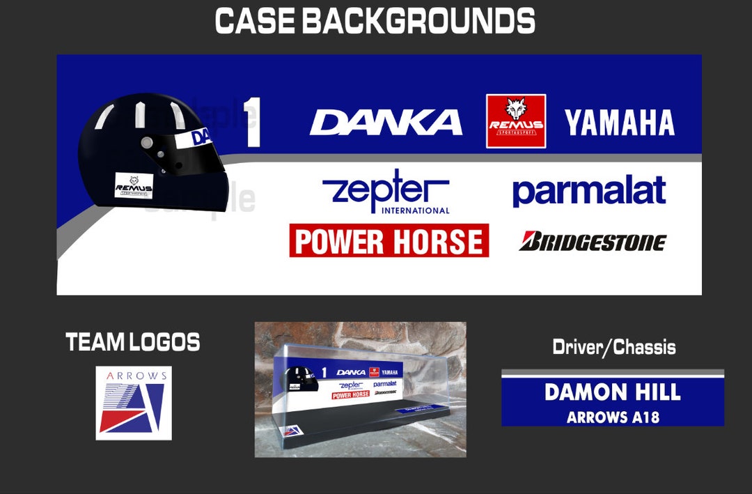 Custom Arrows A18 F1 Display Case & Sponsor Backdrop for Minichamps 1/ ...