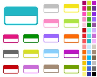 Rectangle Frame Clipart Digital Label Clip Art Cute Outline