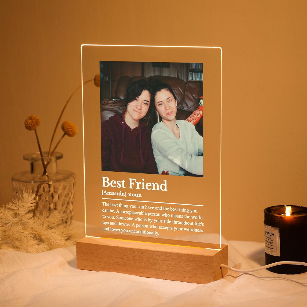 Personalized LED Best Friend Definition Plaque With Stand, Custom Photo ...