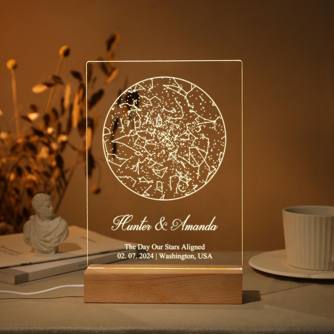 Custom Star Map by Date, Personalized Constellation Map, Star Map Night ...