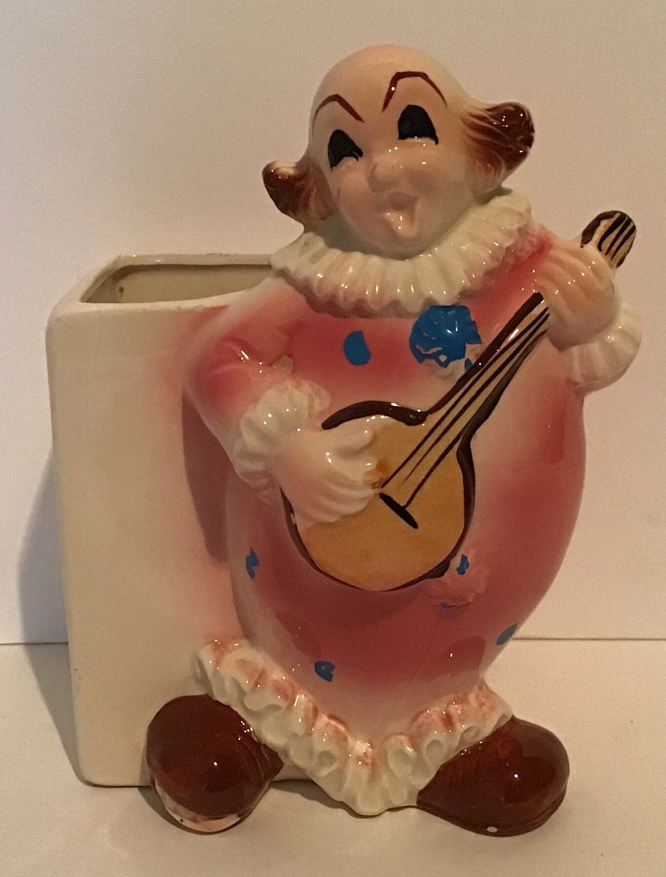Vintage Clown Planter Vase 6 1/2 Made in Japan 6202 Playing Banjo ...