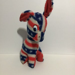Rare Vintage Patriotic Stars & Stripes Stuffed Toy Donkey Carnival ...