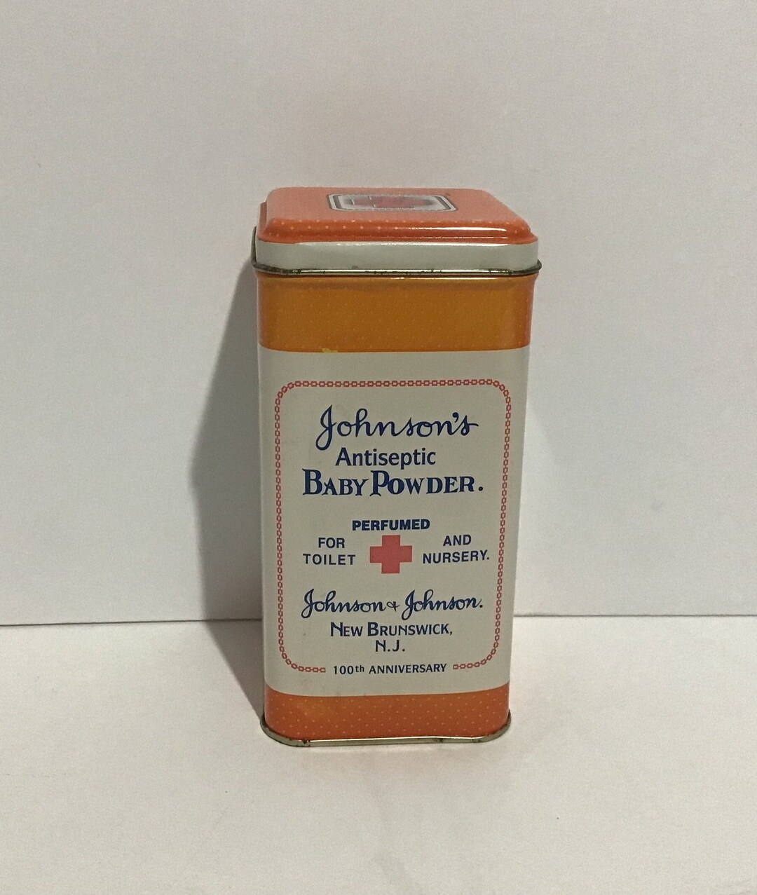 Vintage Johnson’s Antiseptic Baby Powder Tin With Lid 100th Anniversary ...