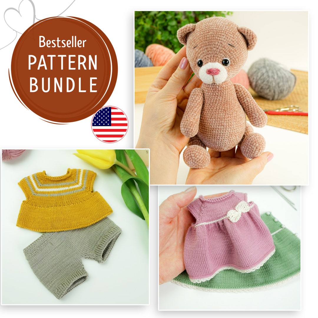 Pattern Bundle Crochet Pattern Teddy Bear Bear and Clothes Pattern ...