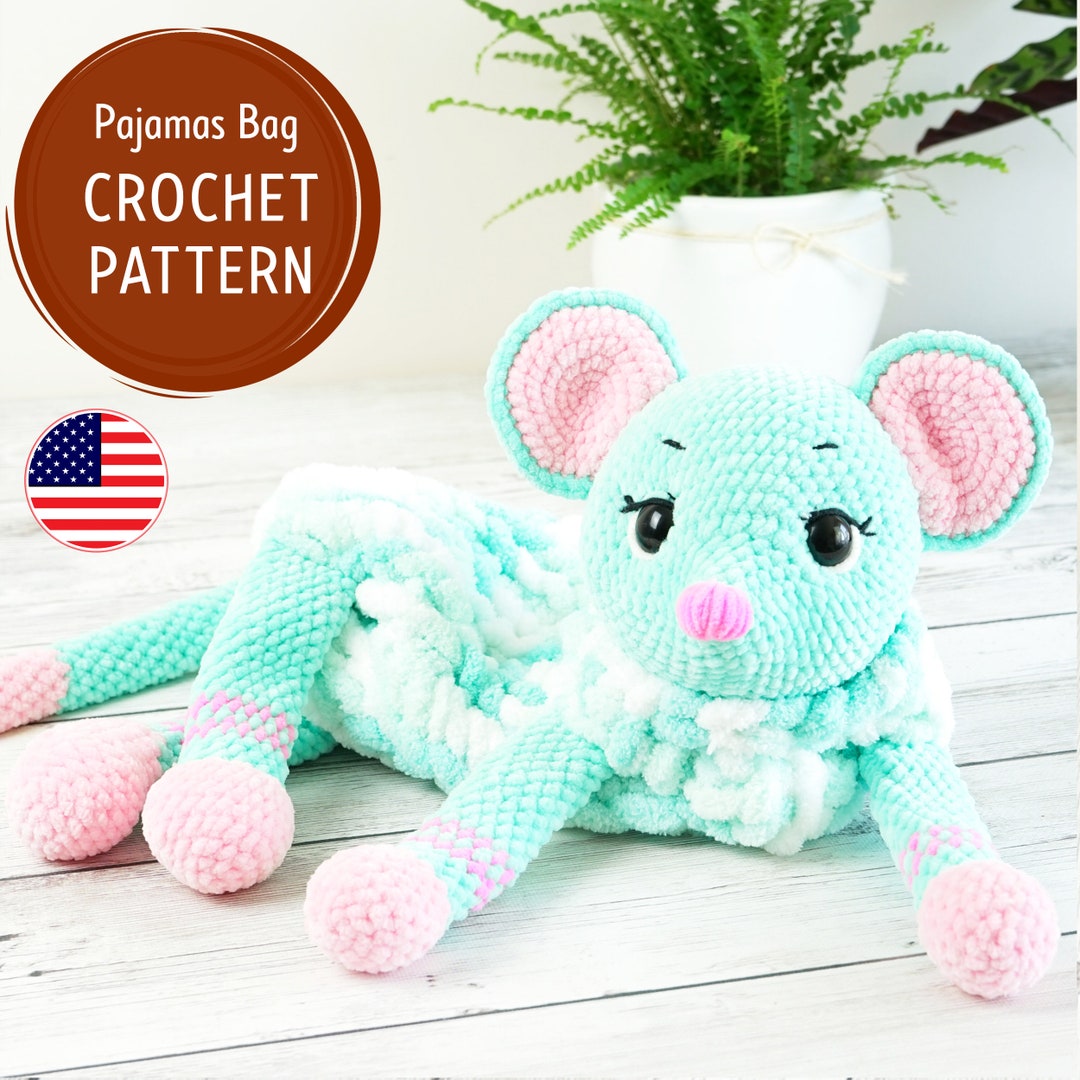 Mouse Crochet PATTERN, Crochet Pajama Bag Pattern, Amigurumi Patterns ...
