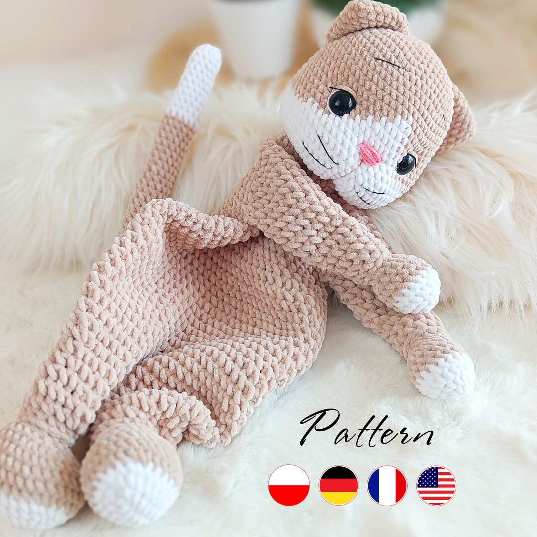 Cat Crochet Snuggler Pattern – Amigurumi Lovey Comforter PDF in 4 ...