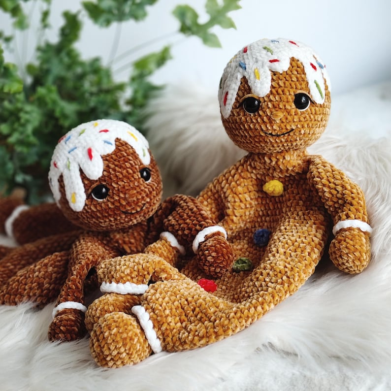 Gingerbread Man Crochet Snuggler Pattern – Amigurumi Lovey Comforter ...