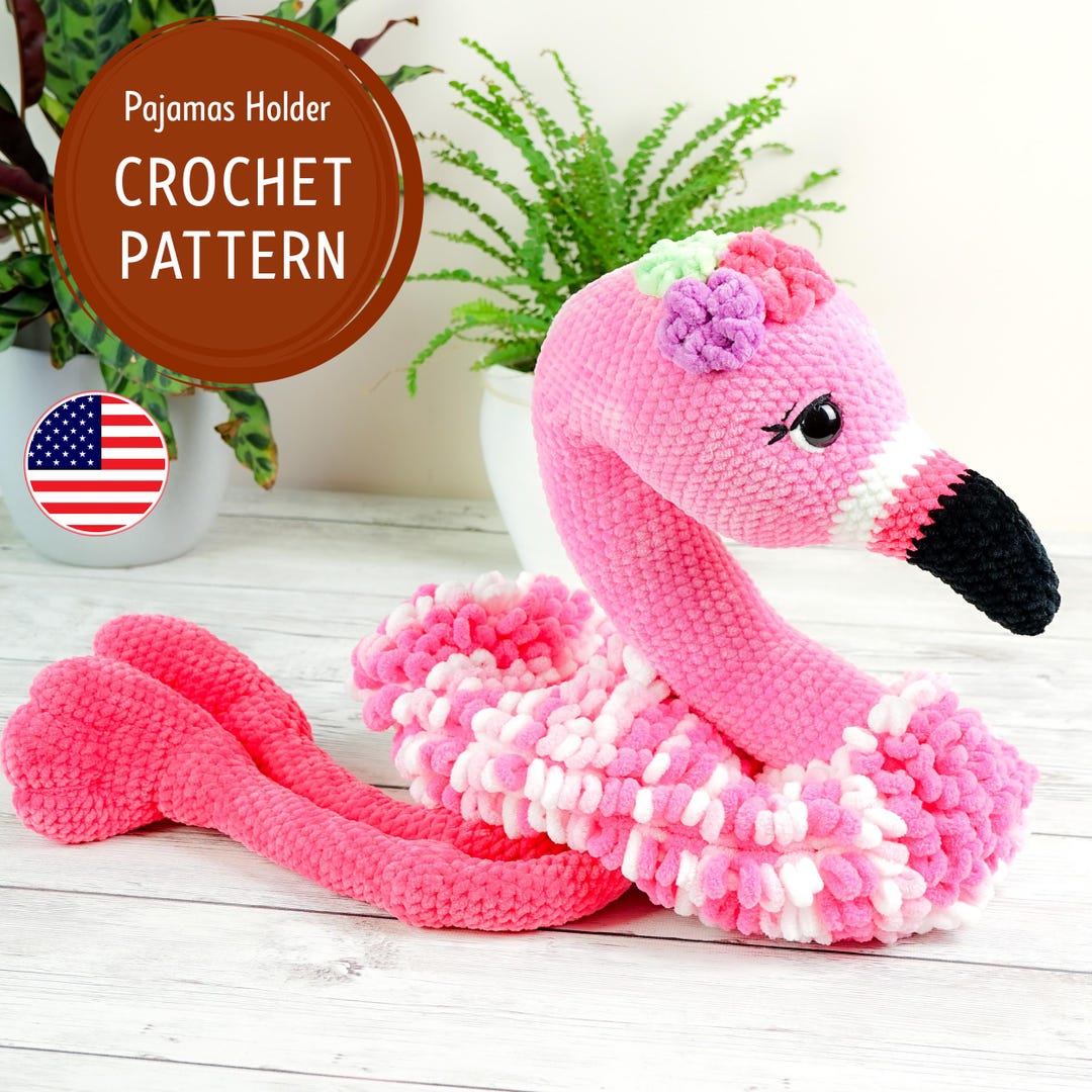 Crochet Pajama Bag Pattern, Flamingo Crochet PATTERN, Amigurumi ...
