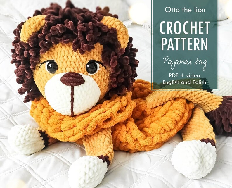 Crochet Pajama Bag Pattern Lion Crochet PATTERN Amigurumi - Etsy