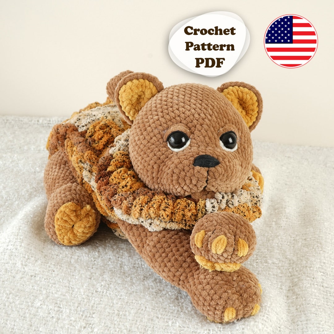 Teddy Crochet PATTERN, Crochet Pajama Bag Pattern, Teddy Bear Amigurumi ...